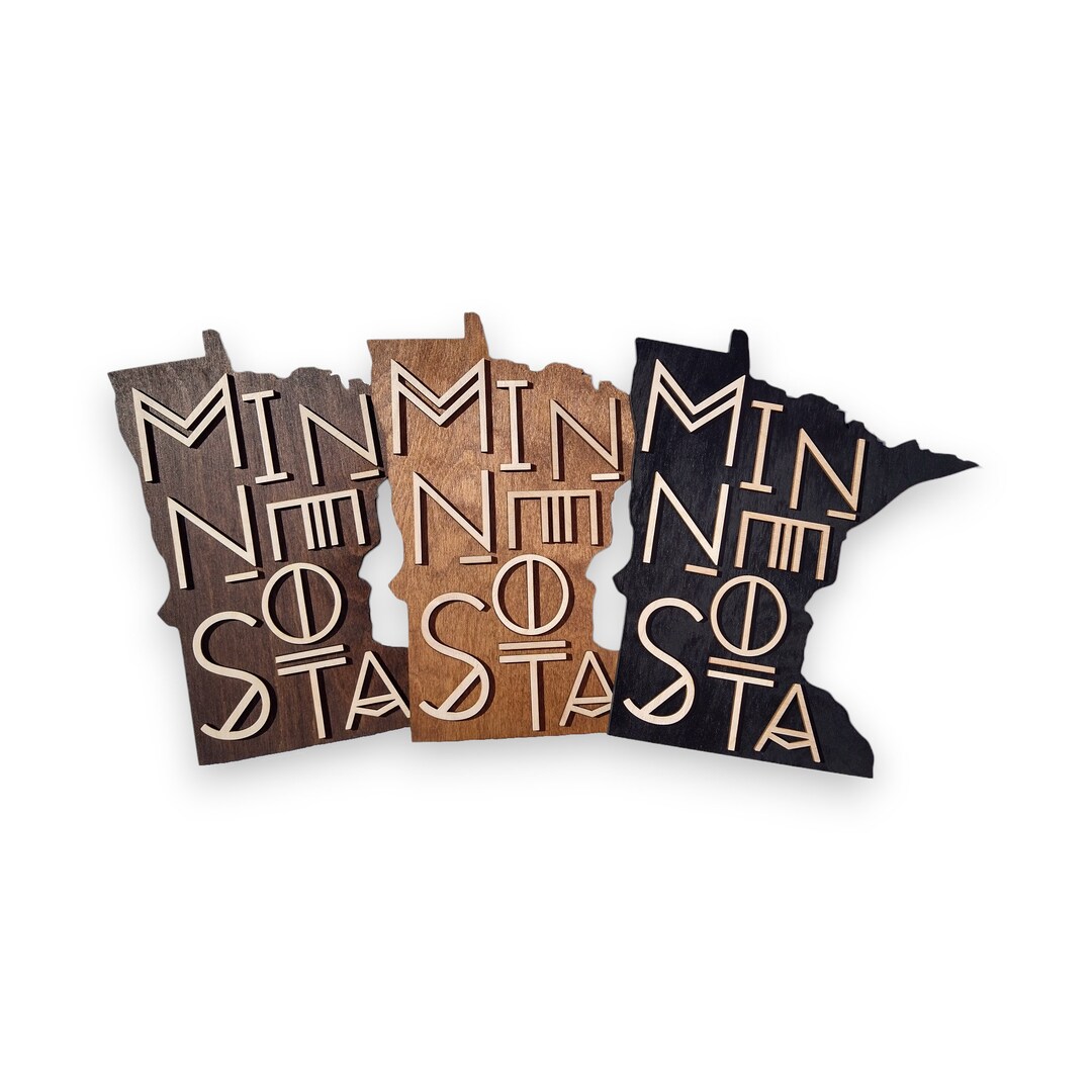 Modern Minnesota Wood Wall Decor | Minnesota State Sign | Home State ...