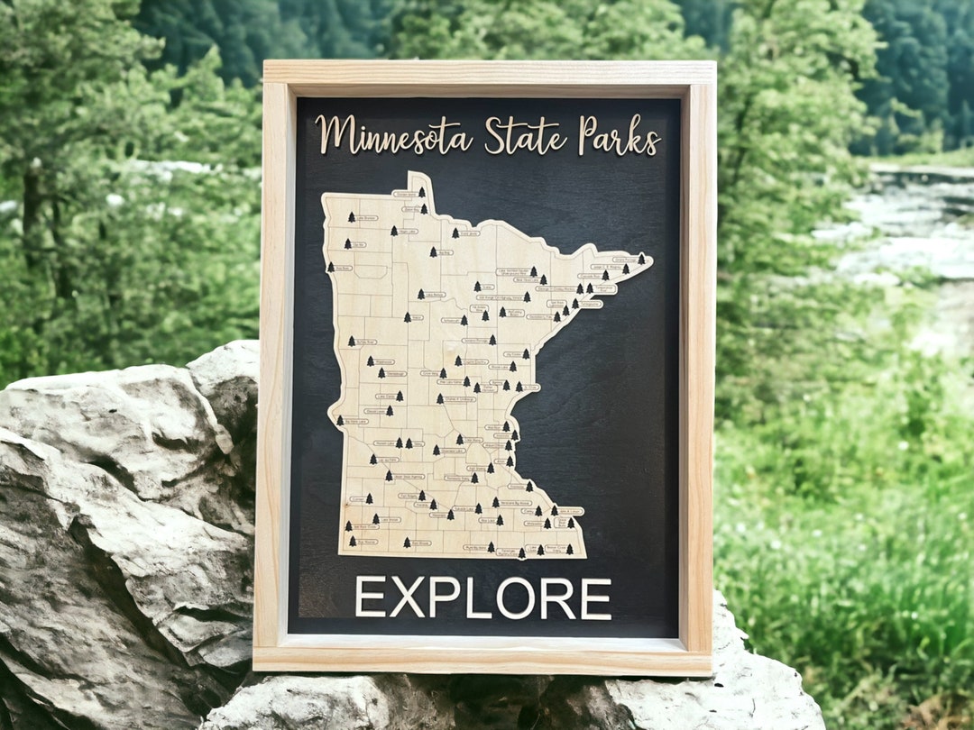 Minnesota State Parks Travel Map | Wood MN Travel Tracker | Gift for ...