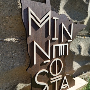 Modern Minnesota Wood Wall Decor | Minnesota State Sign | Home State ...