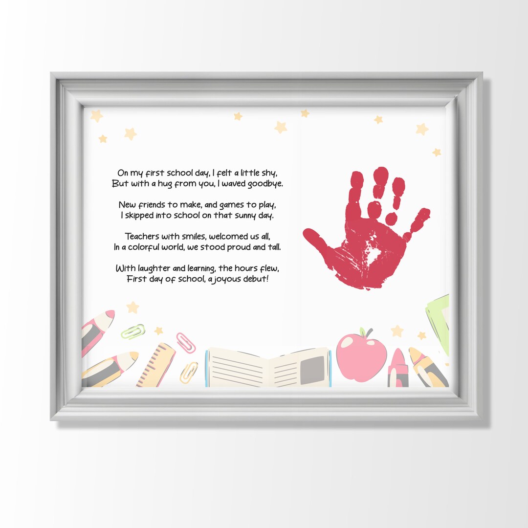 First Day of School Craft With Poem / Toddler Craft / Back to School ...