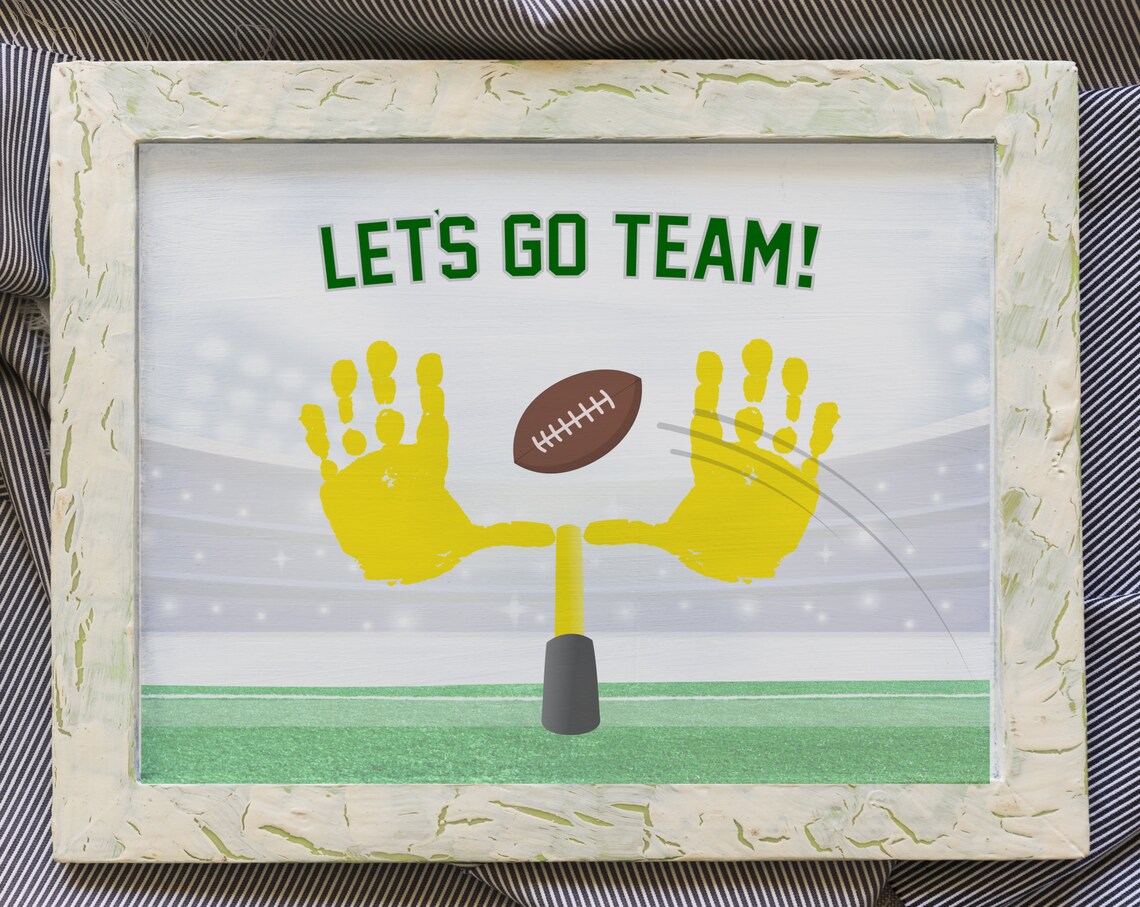 Go Team! Football Handprint Goalpost Craft / Baby & Toddler Craft ...