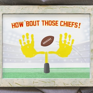 How 'bout Those Chiefs! / Football Handprint Goalpost Craft / Toddler ...