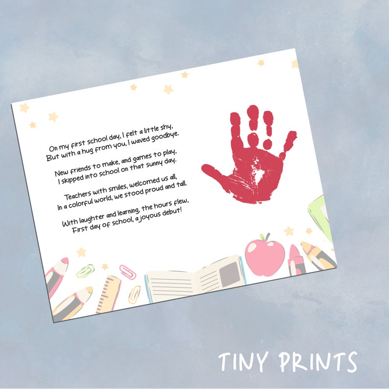 First Day of School Craft With Poem / Toddler Craft / Back to School ...