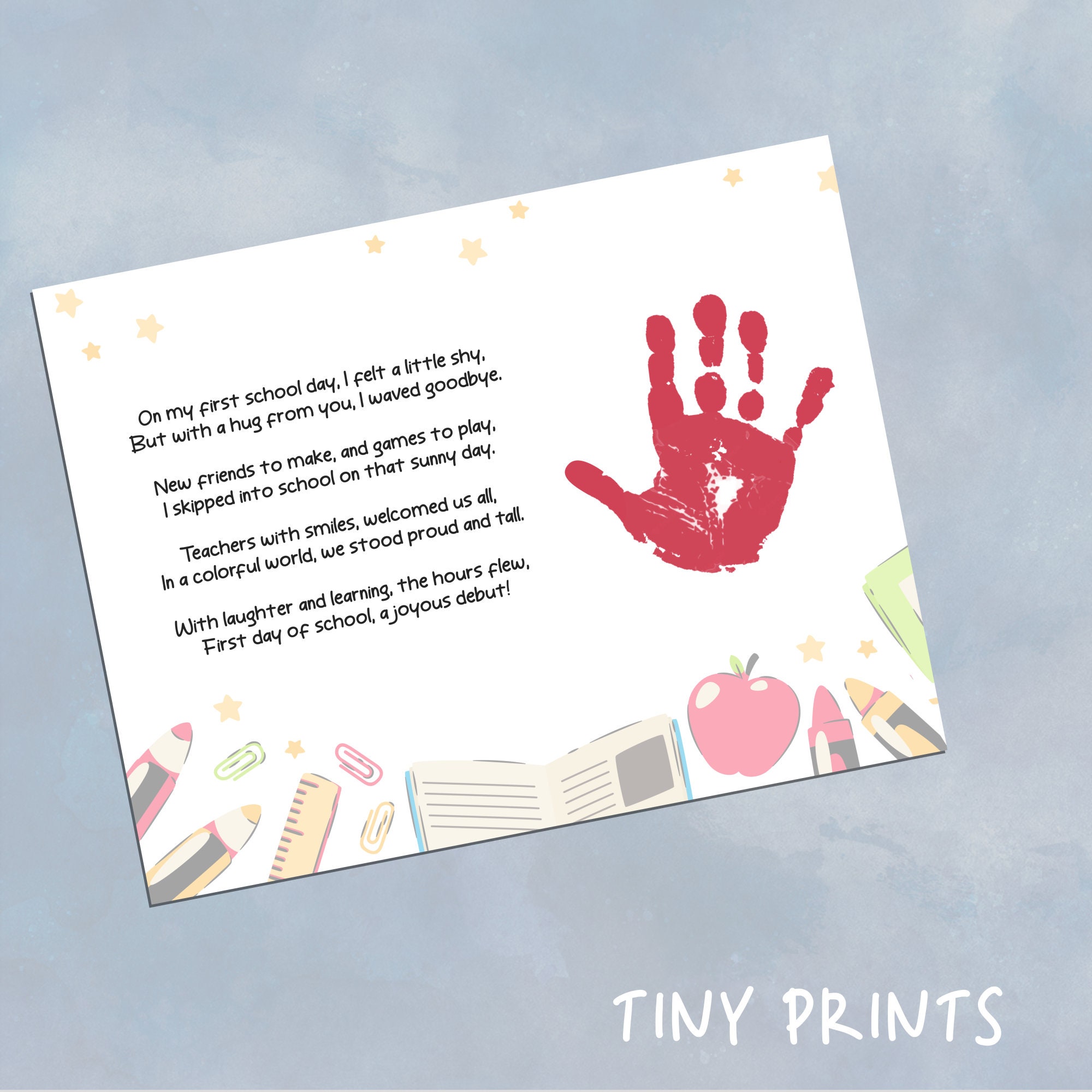 First Day of School Craft With Poem / Toddler Craft / Back to School ...