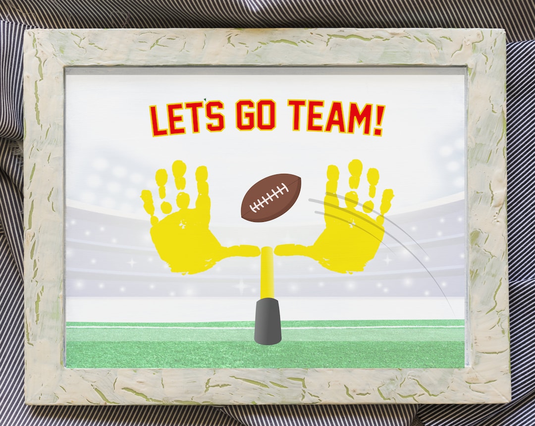Go Team! Football Handprint Goalpost Craft / Baby & Toddler Craft ...