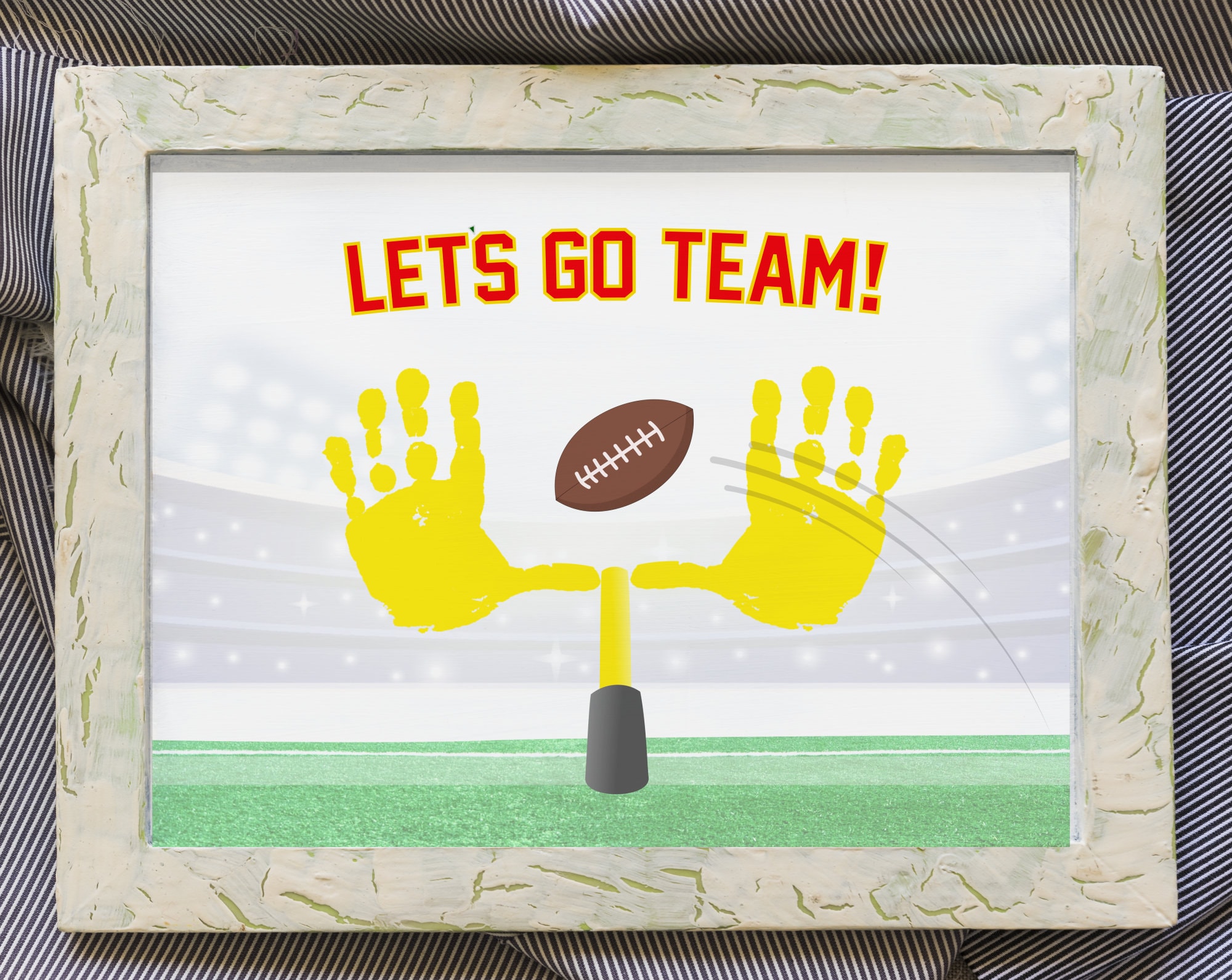 Go Team! Football Handprint Goalpost Craft / Baby & Toddler Craft ...