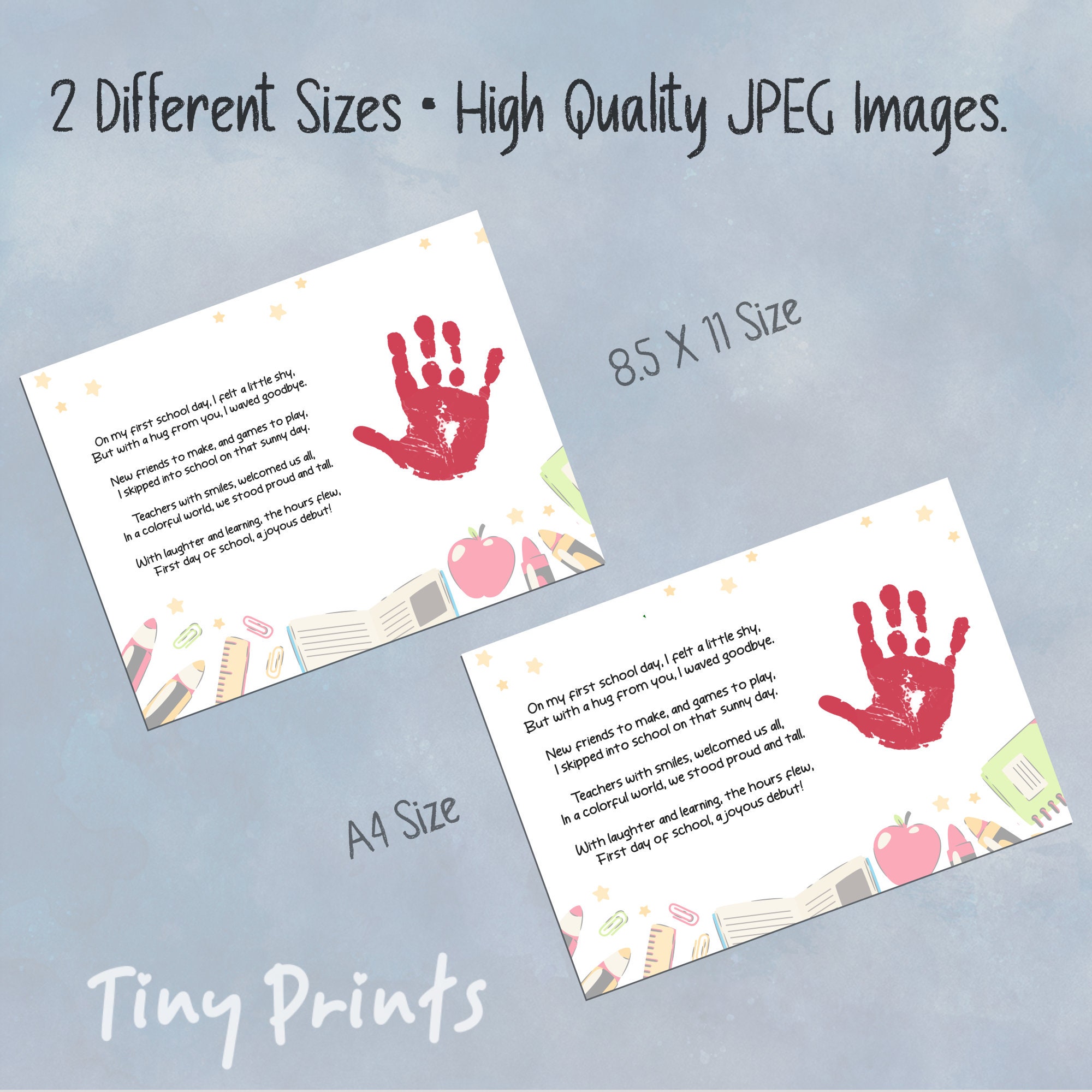 First Day of School Craft With Poem / Toddler Craft / Back to School ...