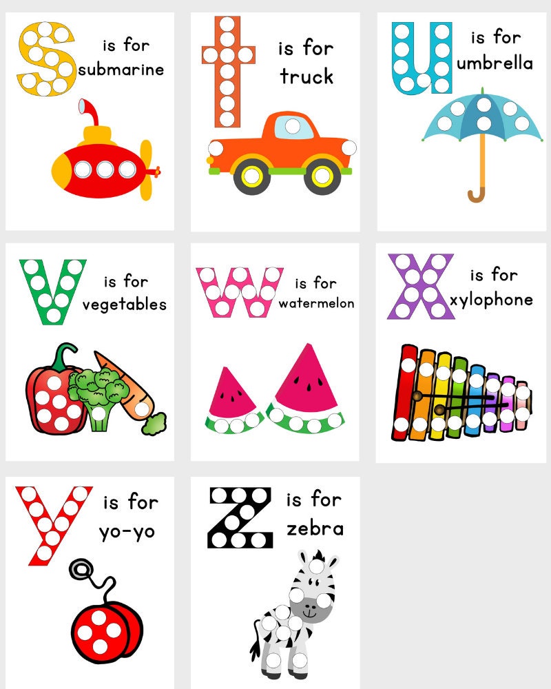 Do a Dot Alphabet, Preschool Lower Case A-z, Do-a-dots Worksheets ...