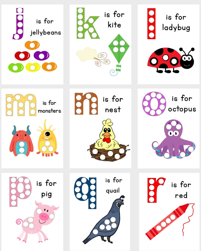 Do a Dot Alphabet, Preschool Lower Case A-z, Do-a-dots Worksheets ...