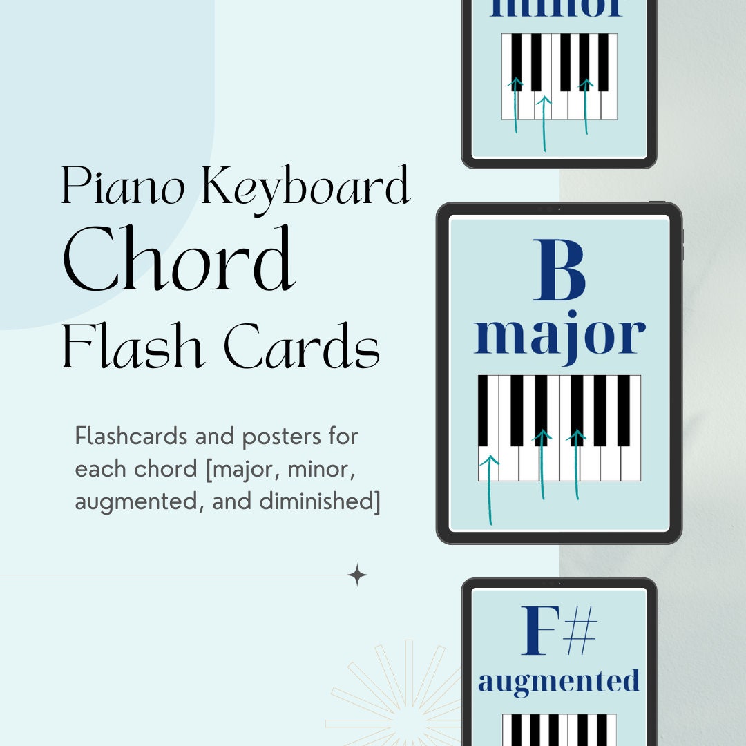 Piano Keyboard Chord Identification Cards - Etsy