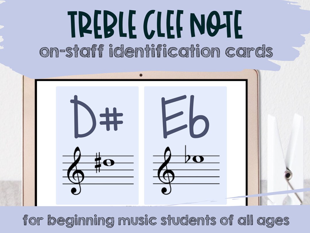 Treble Clef On-staff Identification Cards - Etsy