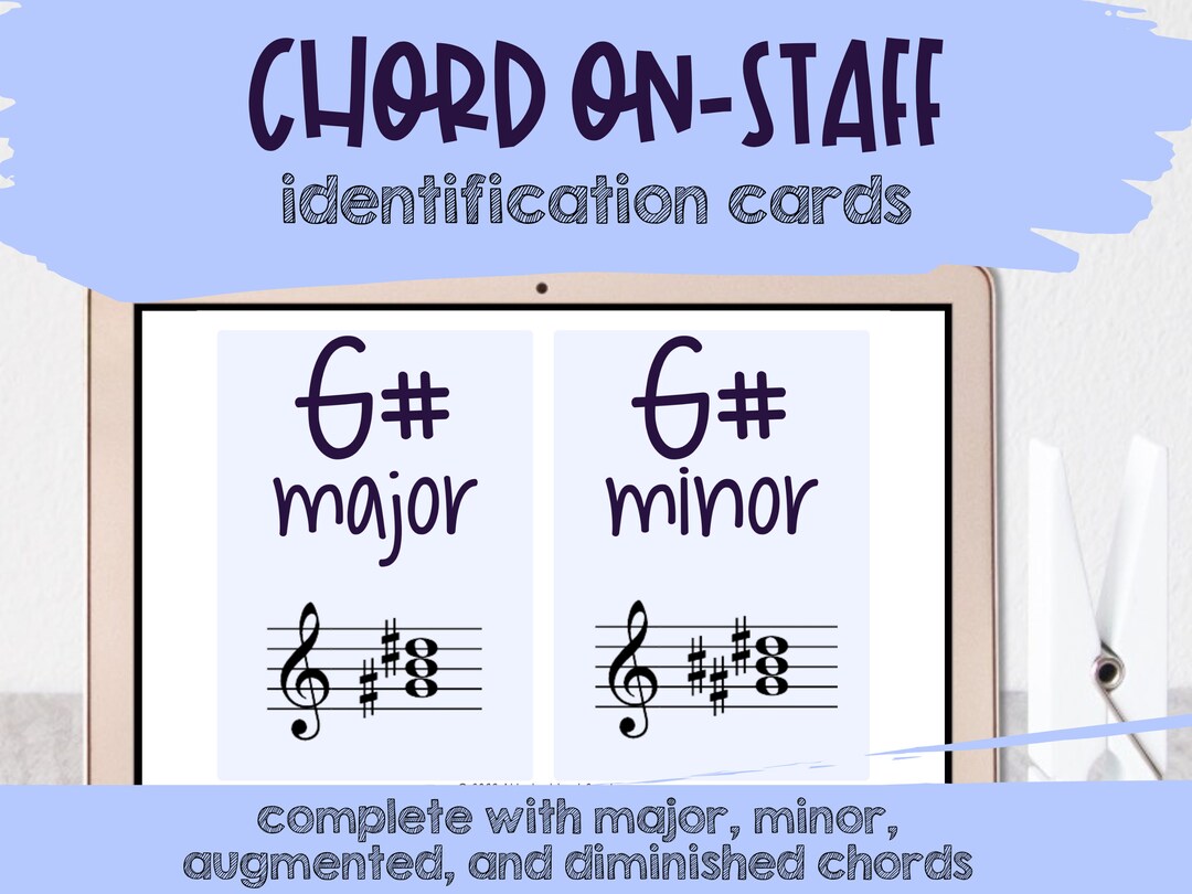 Chord On-staff Identification Cards - Etsy