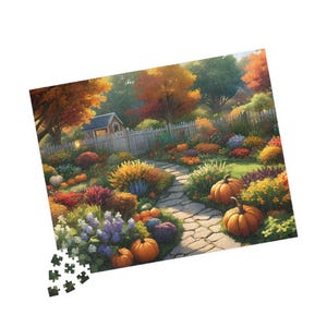Fall Flower Garden Jigsaw Puzzle, Gardener Game Night Gift - 110-1014 ...
