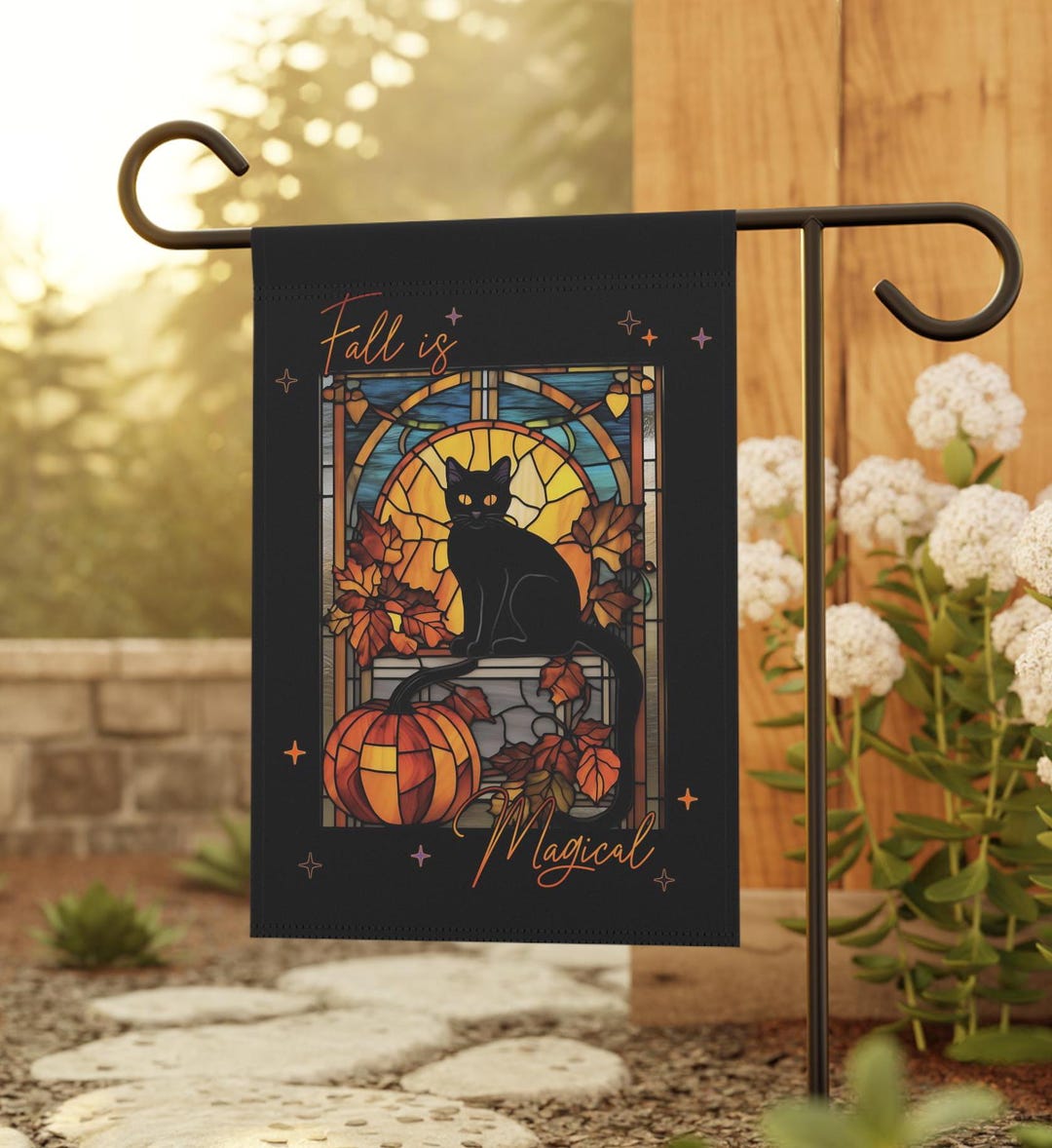 Black Cat Garden Flag, Fall is Magical (pole Not Included) Yard Flag ...