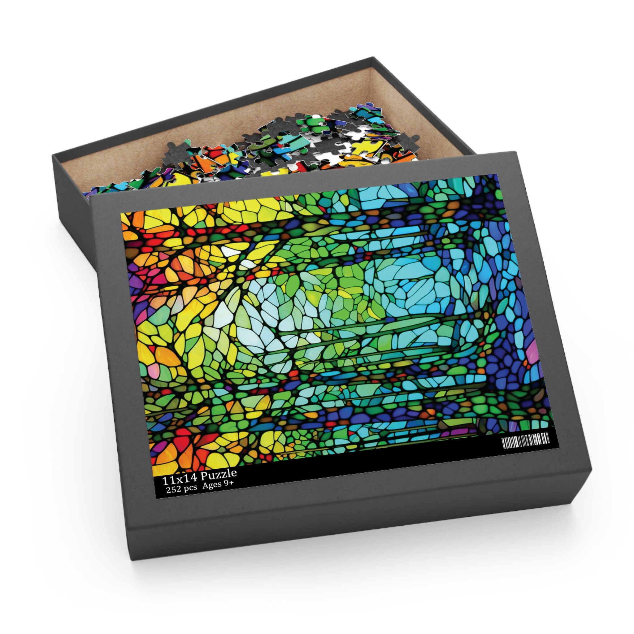 Colorful Forest Puzzle 120, 252, 500-piece Stained Glass Trees Jigsaw ...