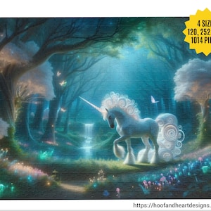 Fantasy Unicorn Horse Puzzle 110, 252, 520, 1014-piece Magical Forest ...