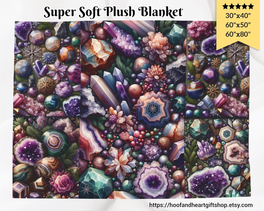 Rocks & Minerals Plush Blanket: Lightweight Geology Lightweight Throw ...