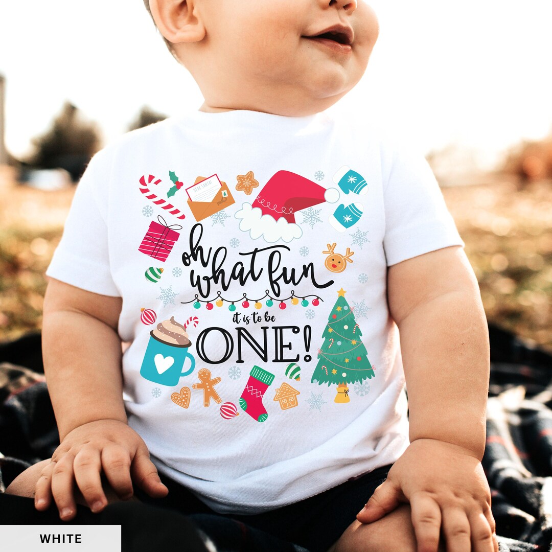 Oh What Fun I’m One Christmas Birthday Shirt, 1st Birthday Outfit, Baby ...