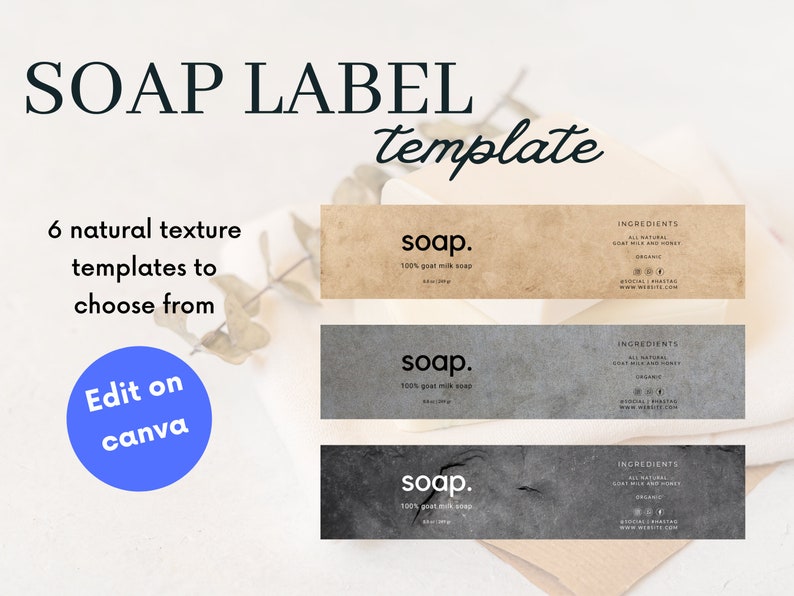Editable Soap Label Template, Custom Wrap Whipped Soap Label Design ...