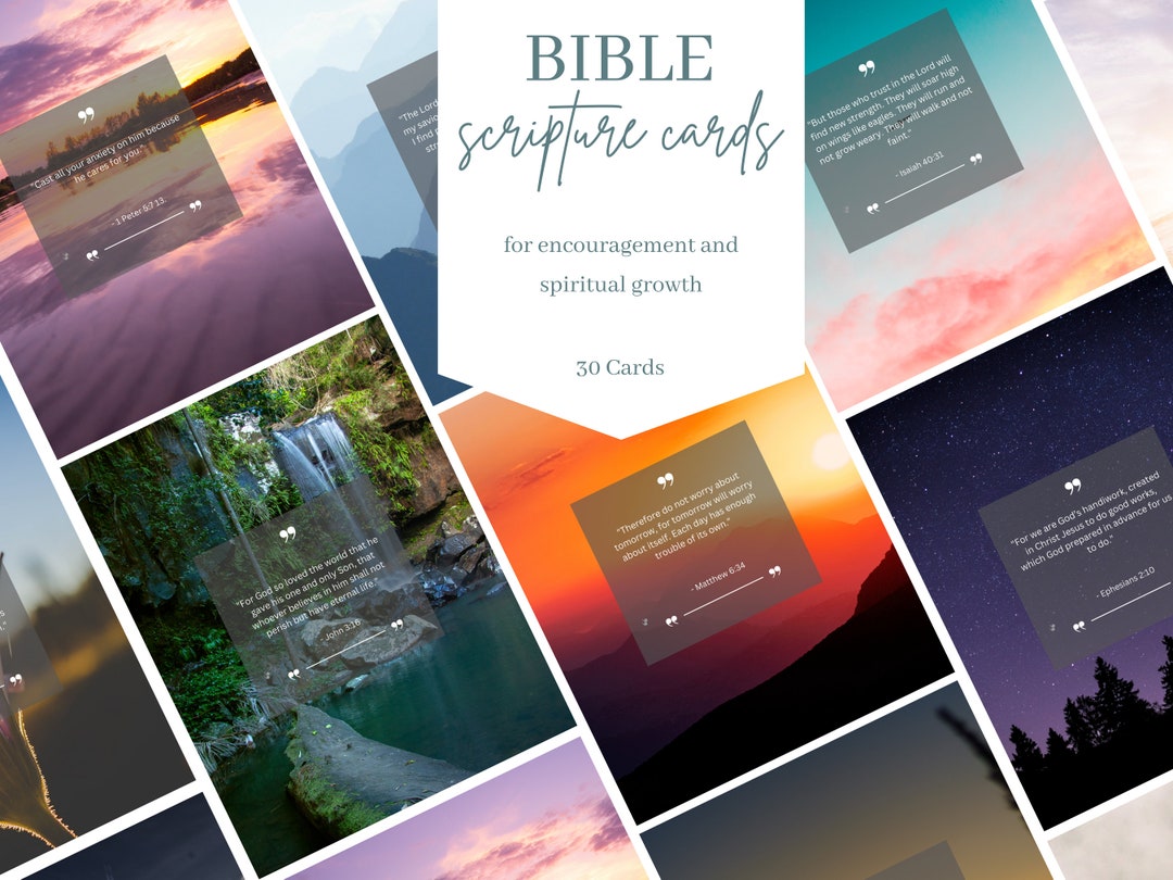 Scripture Verse Cards, Printable, Bible Memory Verse, Affirmation Card ...