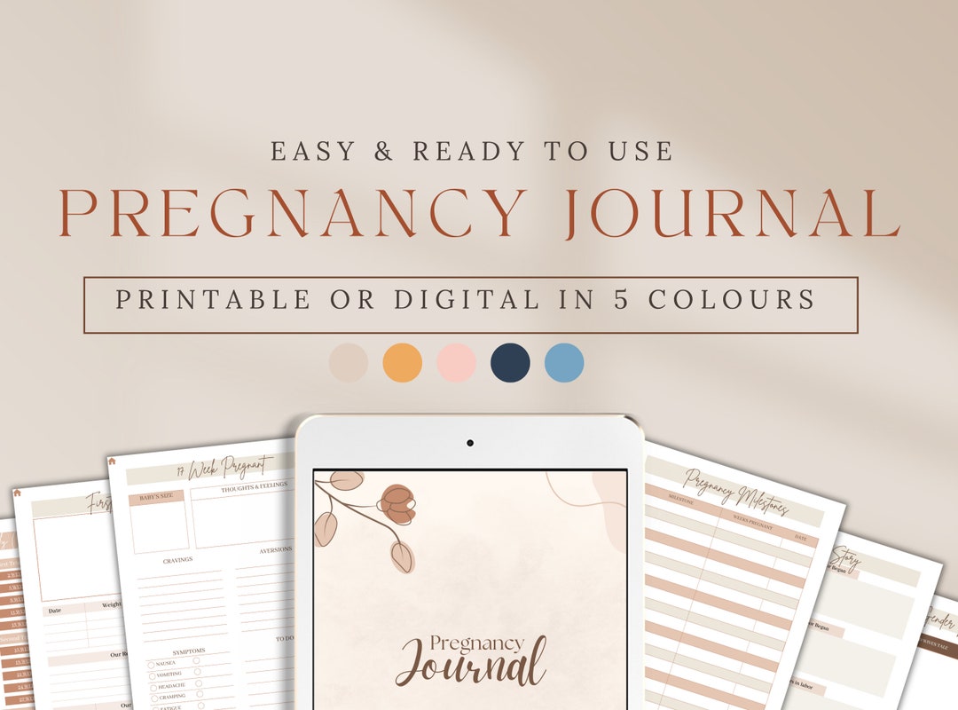 Printable Pregnancy Journal, Pregnancy Planner, Hospital Bag Checklist ...