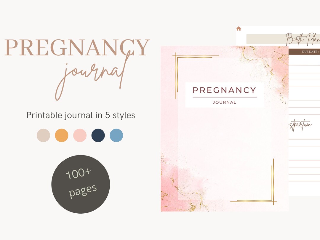 Printable Pregnancy Journal, Pregnancy Planner, Hospital Bag Checklist ...
