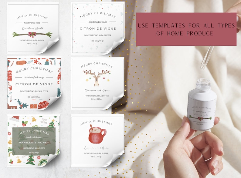 Holiday Candle Label, Winter Candle Label, Simple Candle Label, Soap ...