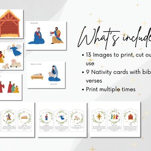 Printable Nativity Christmas Advent Scripture Cards Nativity Kids ...