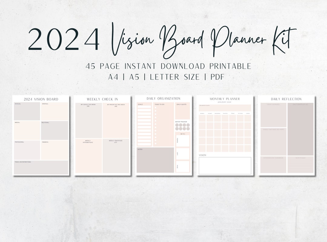 Kit tableau de visualisation 2024, plan de manifestation, livre de ...
