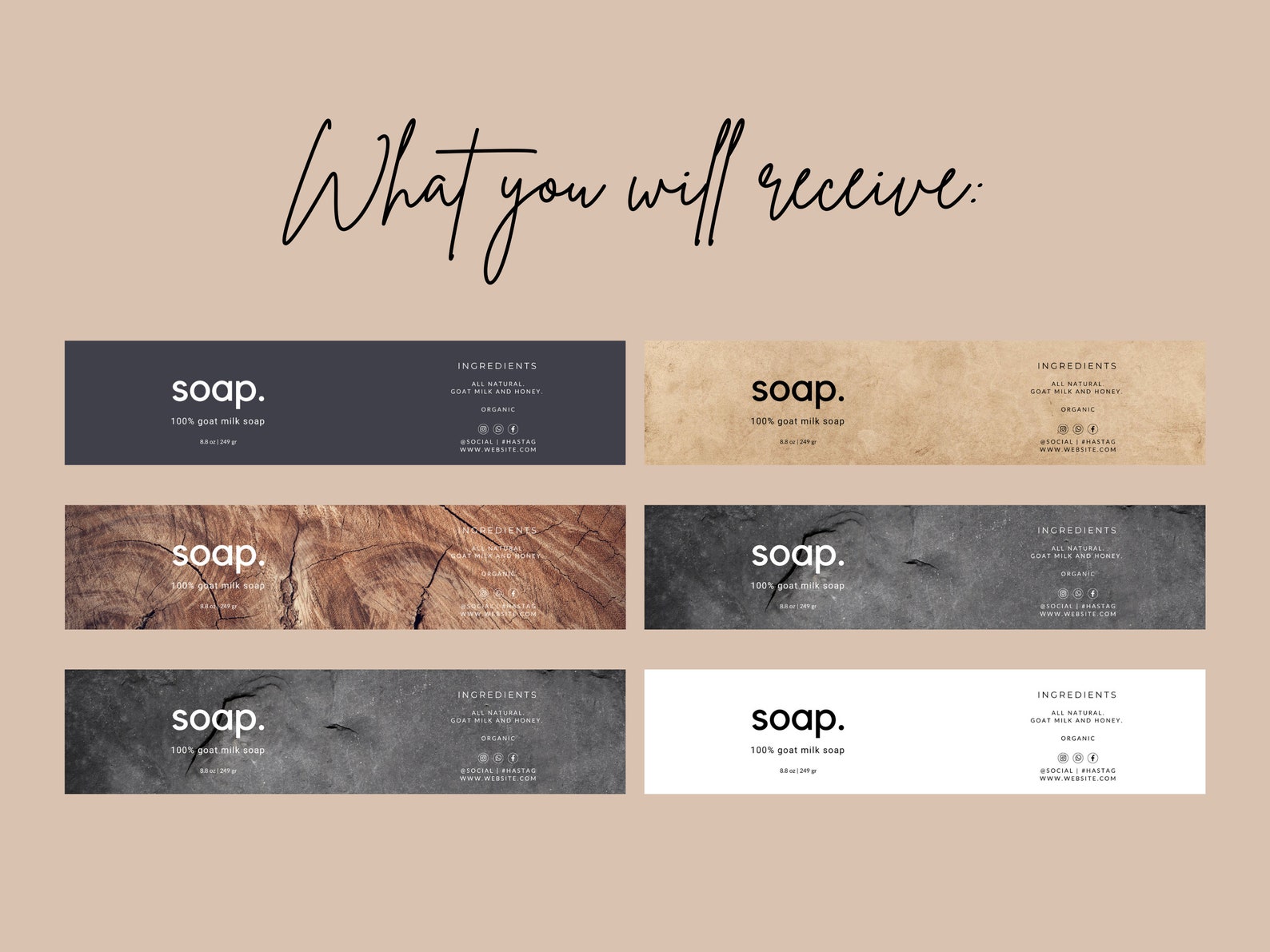 Editable Soap Label Template, Custom Wrap Whipped Soap Label Design ...