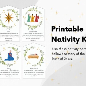 Printable Nativity Christmas Advent Scripture Cards Nativity Kids ...