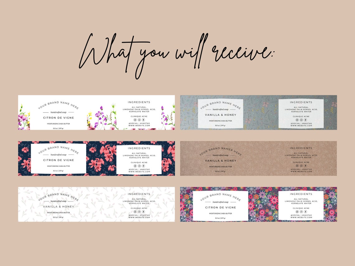 Editable Soap Label Template, Custom Wrap Whipped Soap Label Design ...