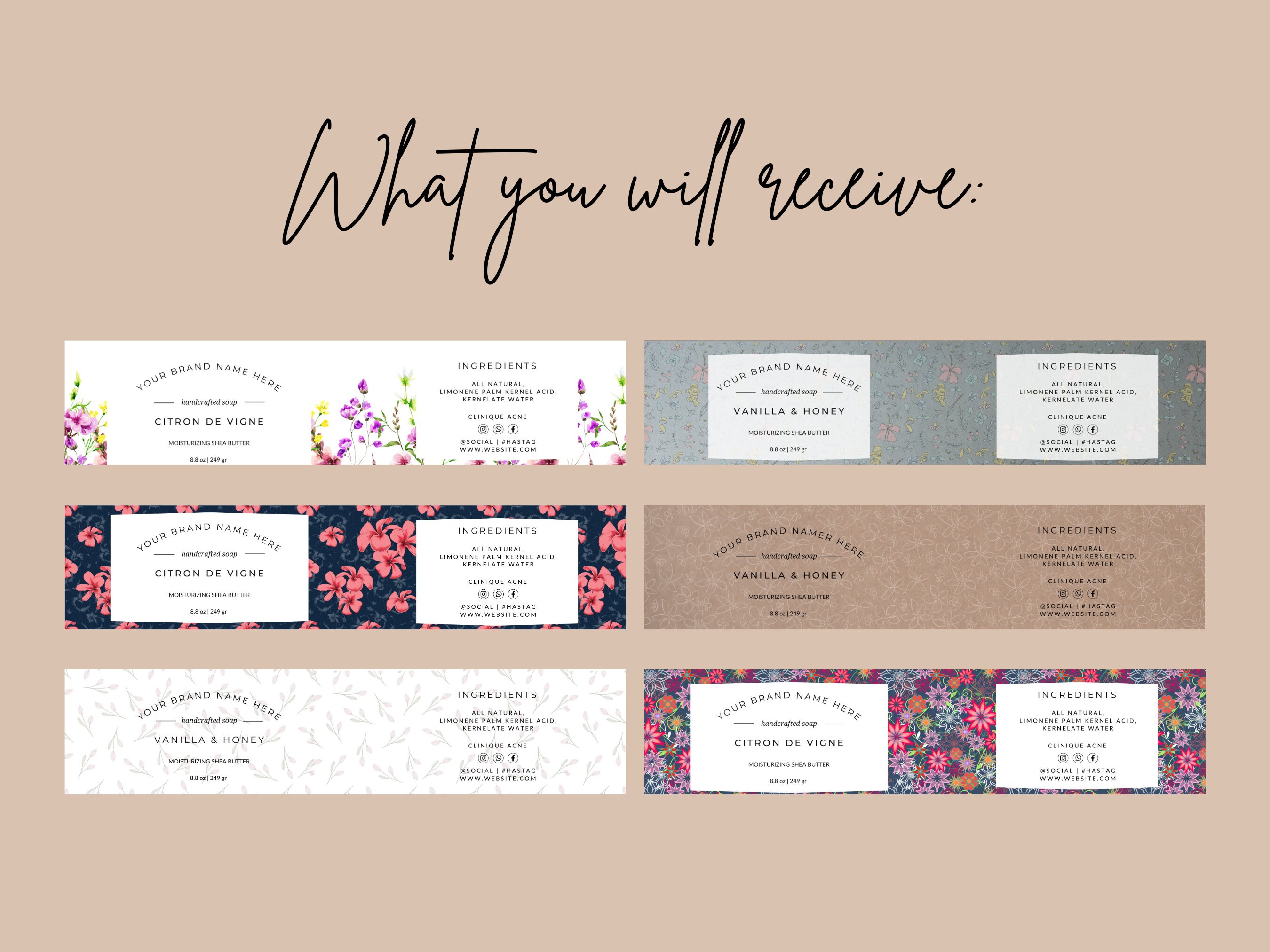 Editable Soap Label Template, Custom Wrap Whipped Soap Label Design ...