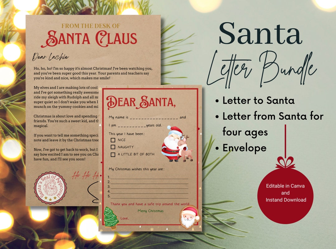 Letter From Santa Bundle, Letter to Santa, Christmas Santa Letter ...