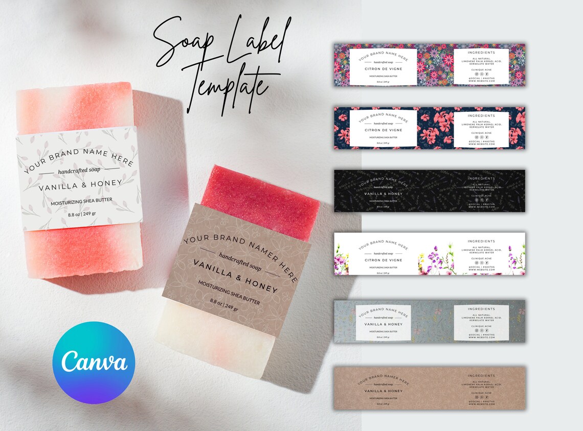 Editable Soap Label Template, Custom Wrap Whipped Soap Label Design ...