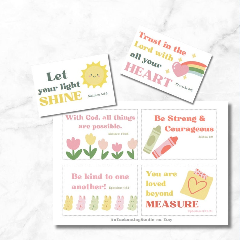 Children's Bible Verse Lunch Box Notes | Best Memory Verse Cards ...