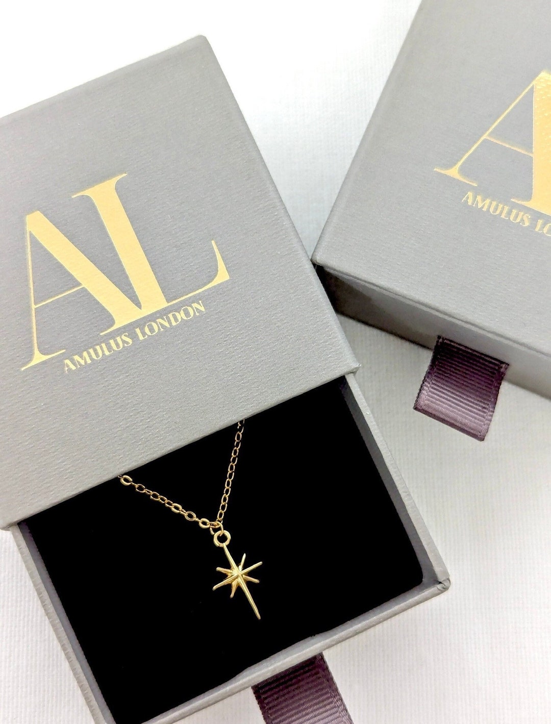 Small North Star Gold Necklace, 18k Gold Plated Pendant, Minimalist ...