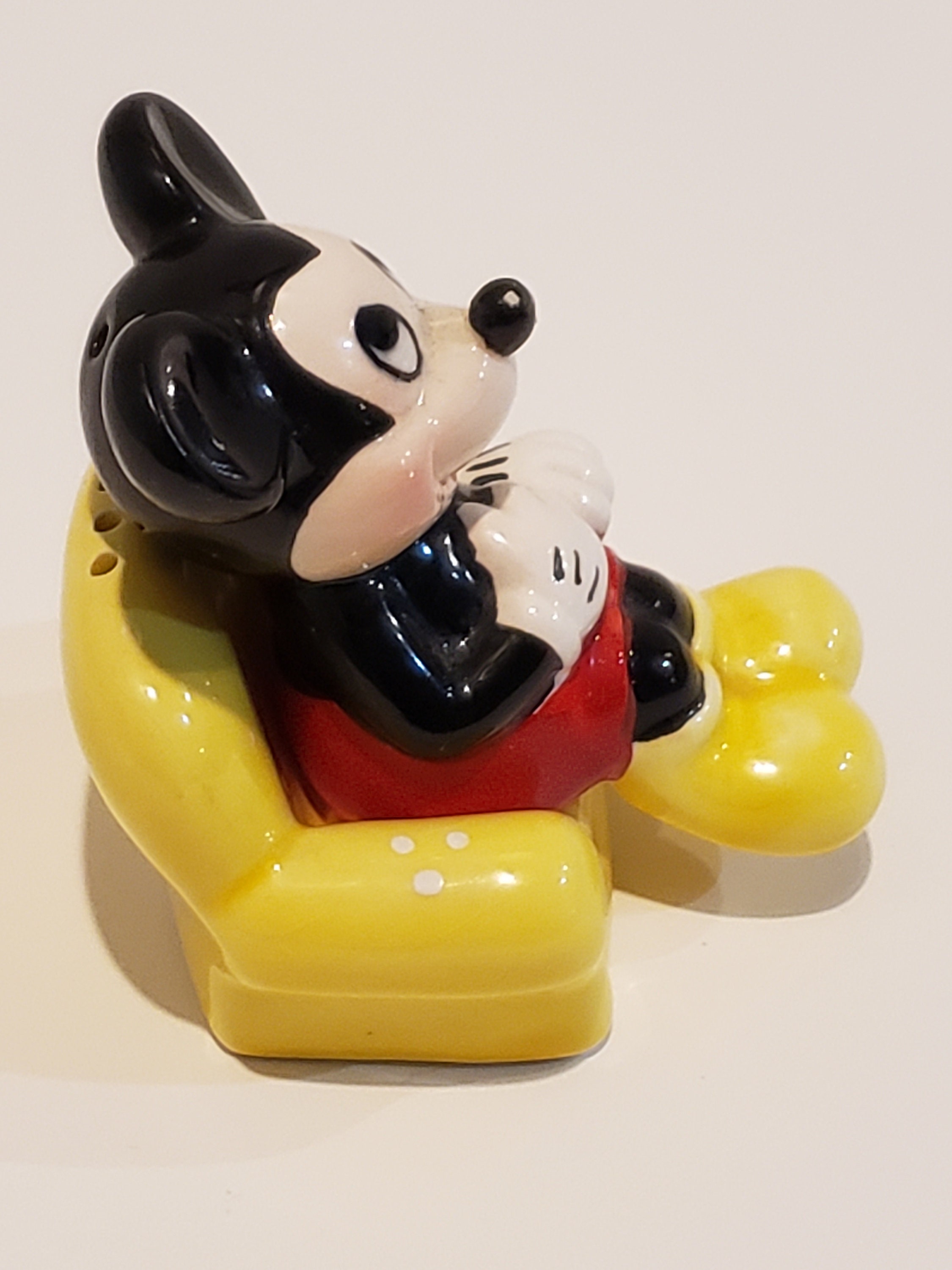 Disney Ceramic Mickey Mouse and Recliner Salt and Pepper Shaker Set - Etsy