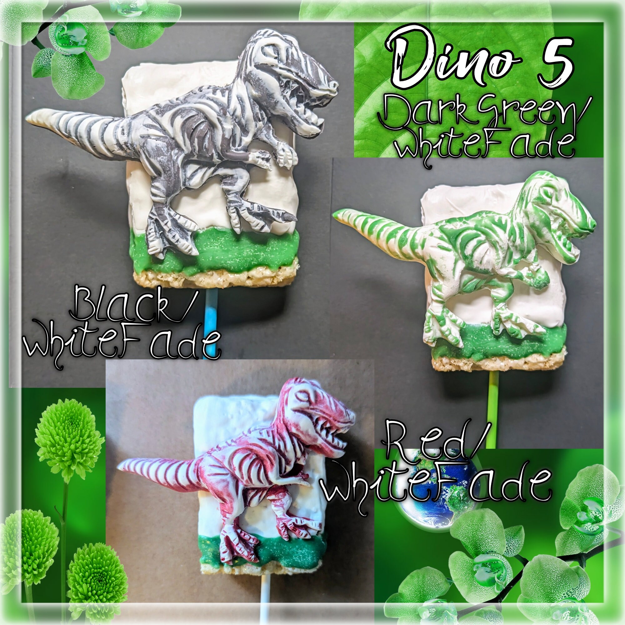 Dino Crispy Pops 6 Dinosaurs All Made of Chocolate on A Chocolate ...
