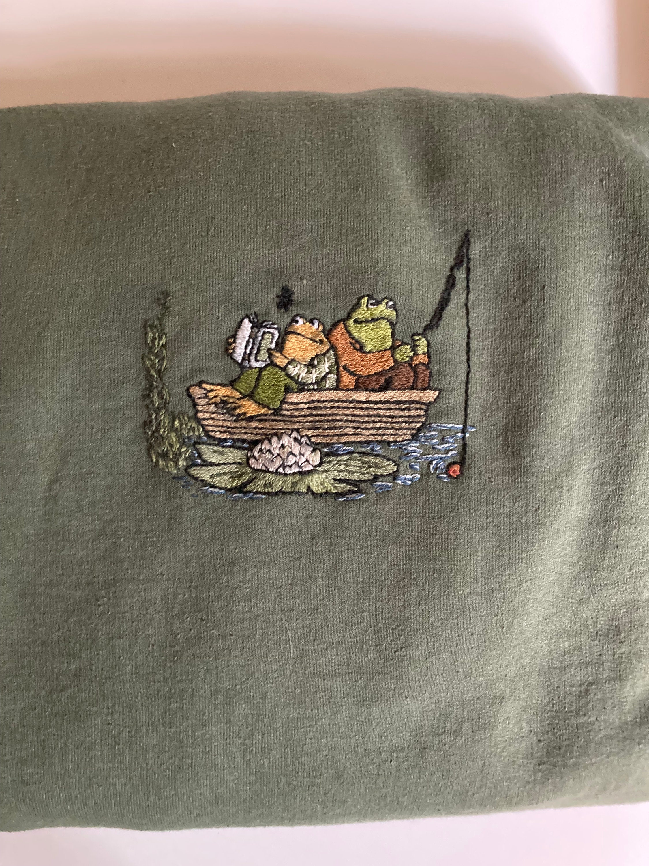 Frog and Toad Embroidered Sweater - Etsy