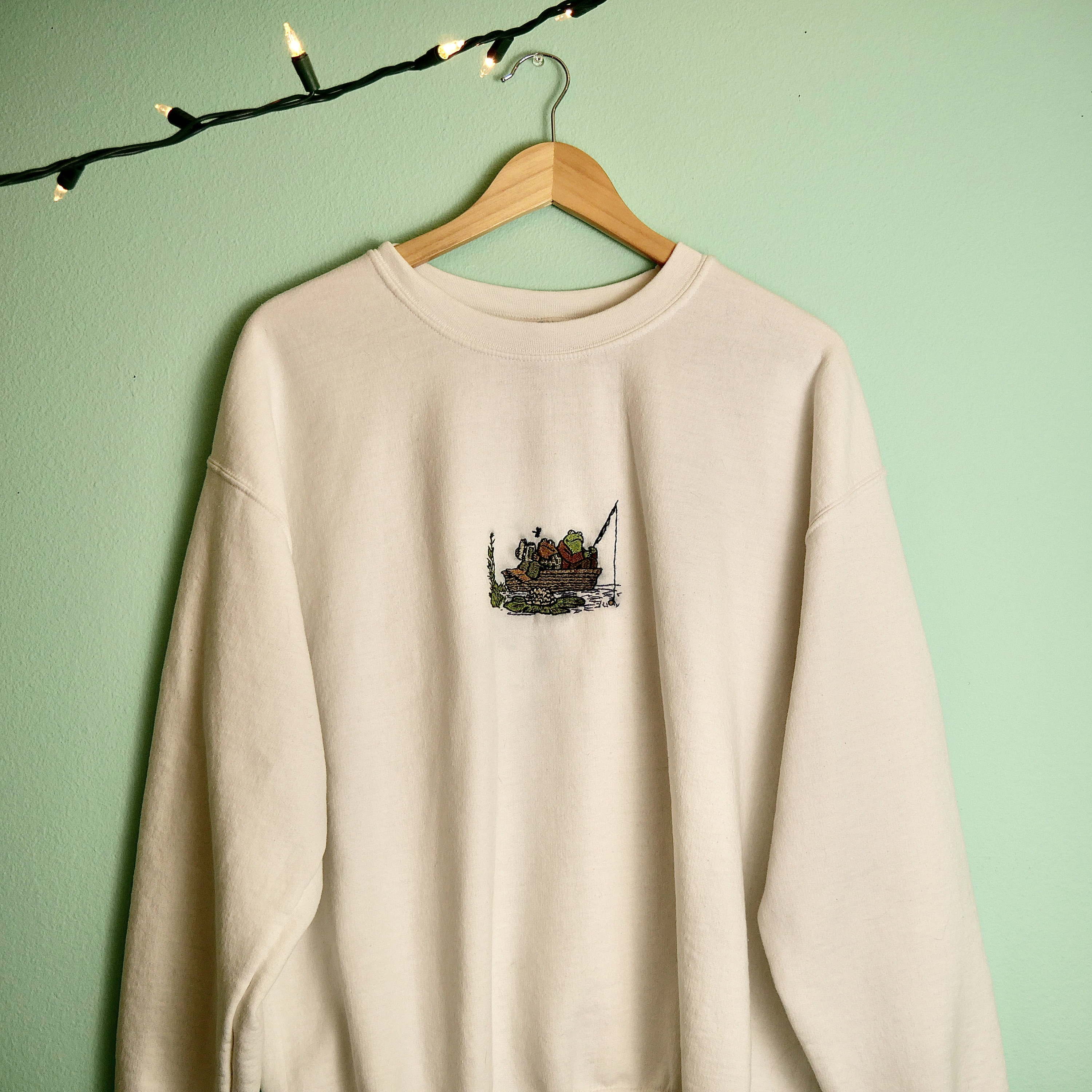Frog and Toad Embroidered Sweater - Etsy
