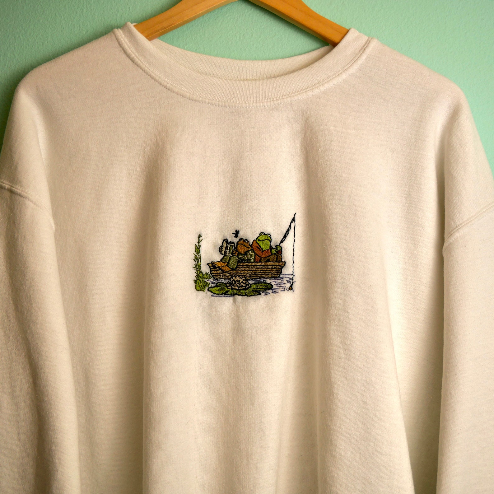 Frog and Toad Embroidered Sweater - Etsy