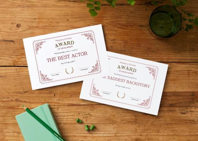 Murder Mystery Award Certificates Printable Download 4 Pack Awards for ...