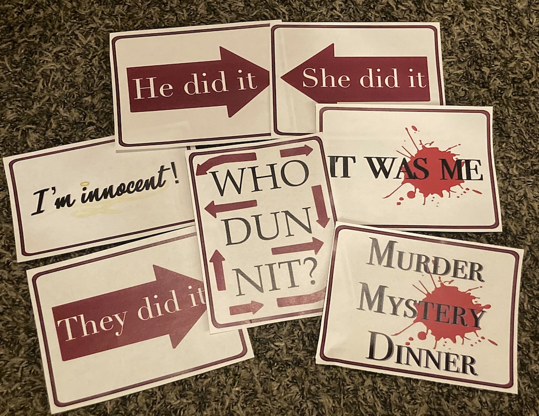 Photobooth Signs for Murder Mystery Party - Murder Mystery Dinner ...