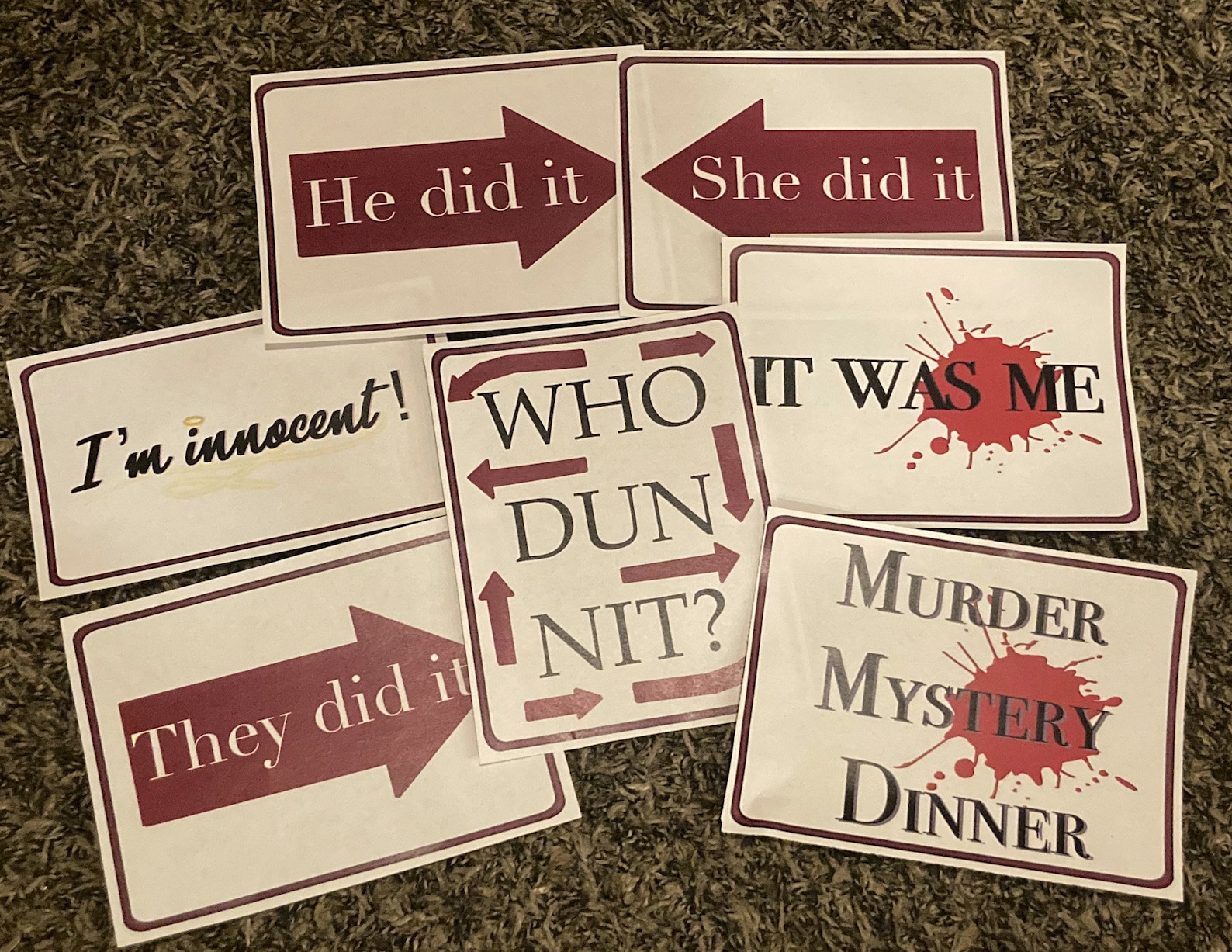 Photobooth Signs for Murder Mystery Party - Murder Mystery Dinner ...