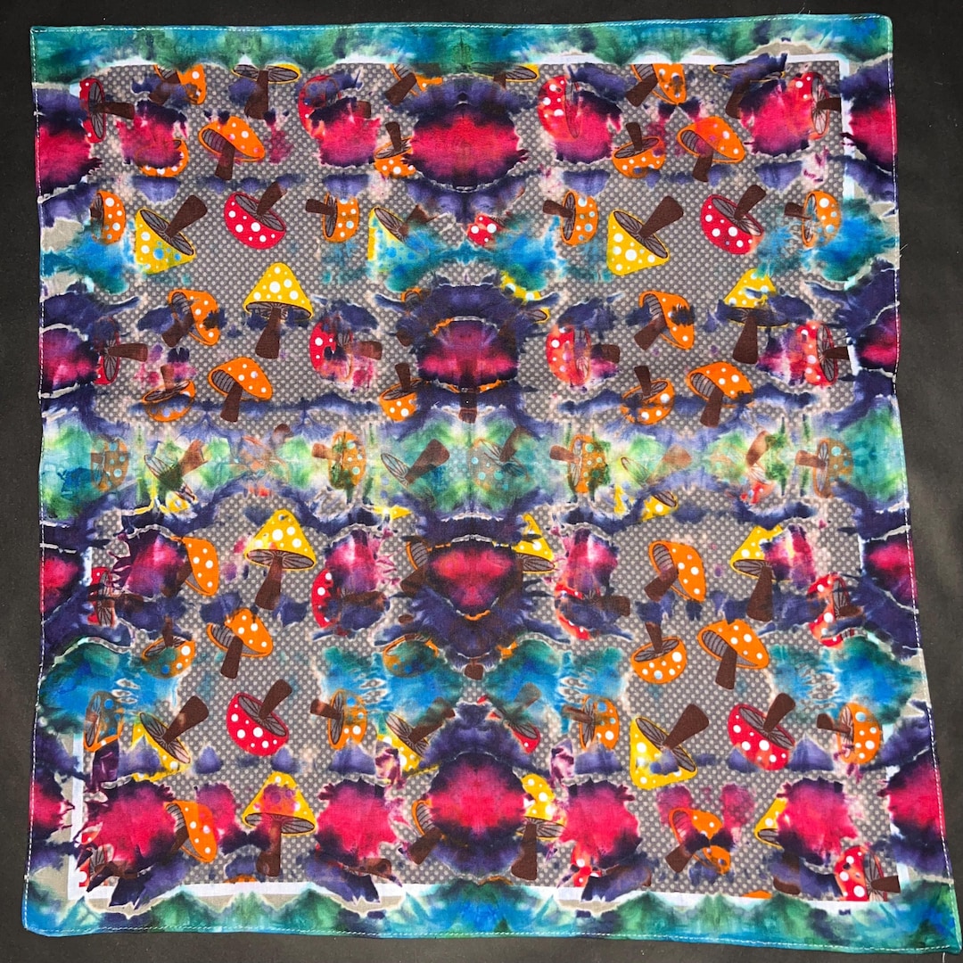 Reverse Dyed Tie Dye Bandana or Combo Amp Grill Cloth Veneer 20”x19.5 ...