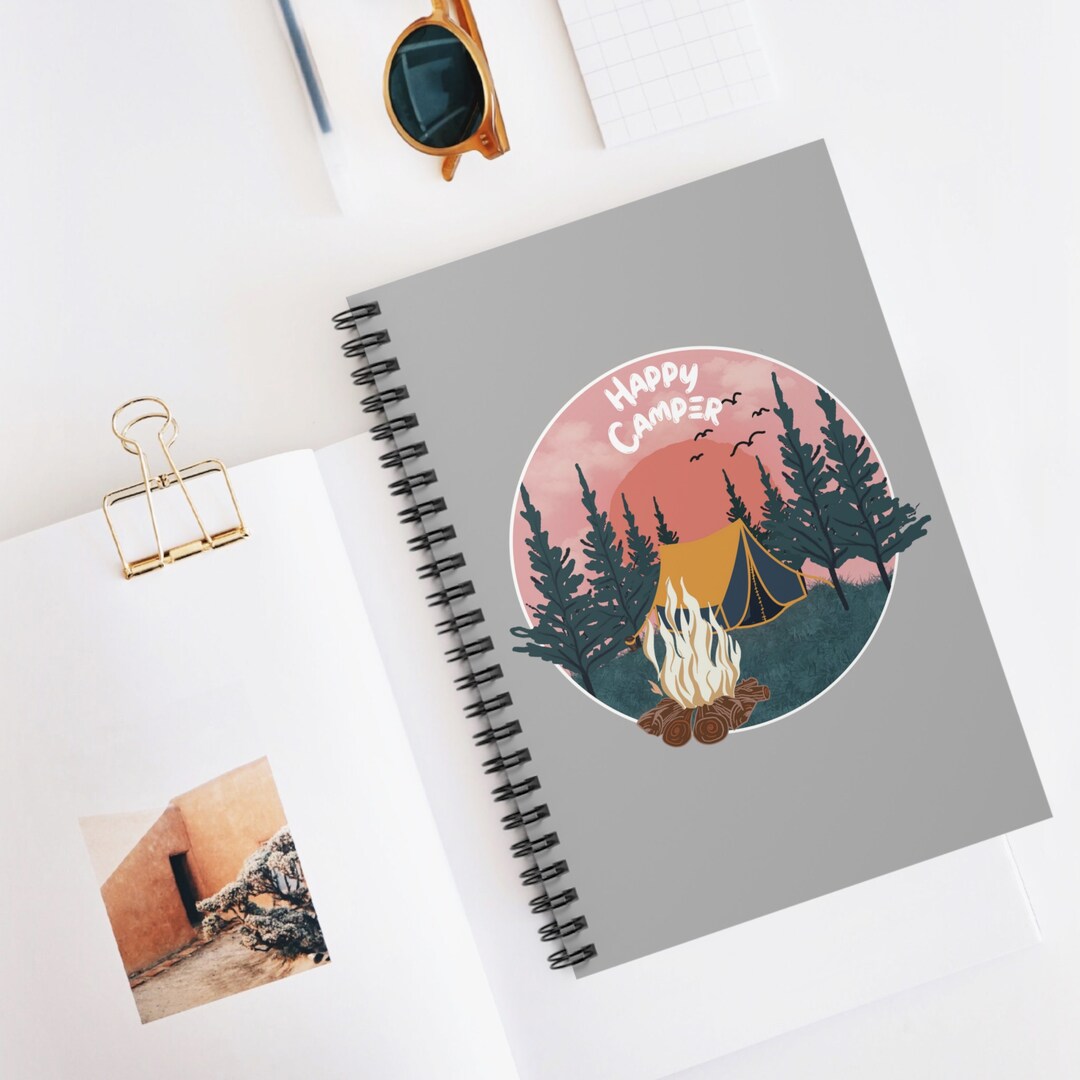 Happy Camper Spiral Notebook - Ruled Line - Etsy