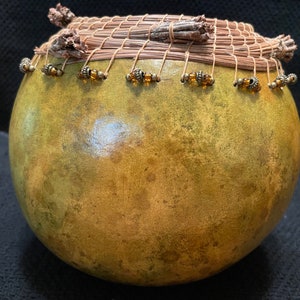 Gourd #139 ~ Med Gourd Bowl With Metal Heart ~ Gourd Art - Etsy