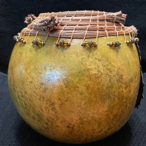 Gourd #139 ~ Med Gourd Bowl With Metal Heart ~ Gourd Art - Etsy