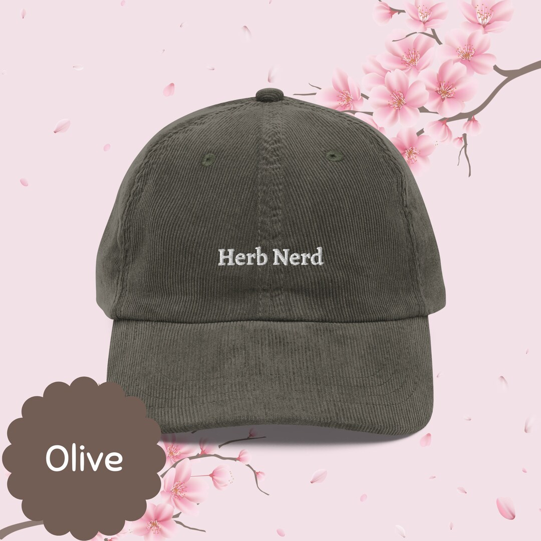 Herb Nerd Embroidered Corduroy Unisex Dad Hat Gift for Holistic ...